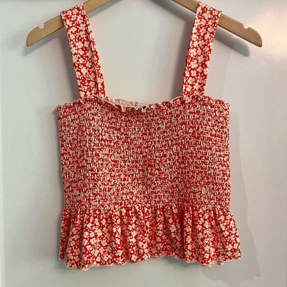 Urban Outfitters Tops Uo Demi Smocked Peplum Tank Top Poshmark